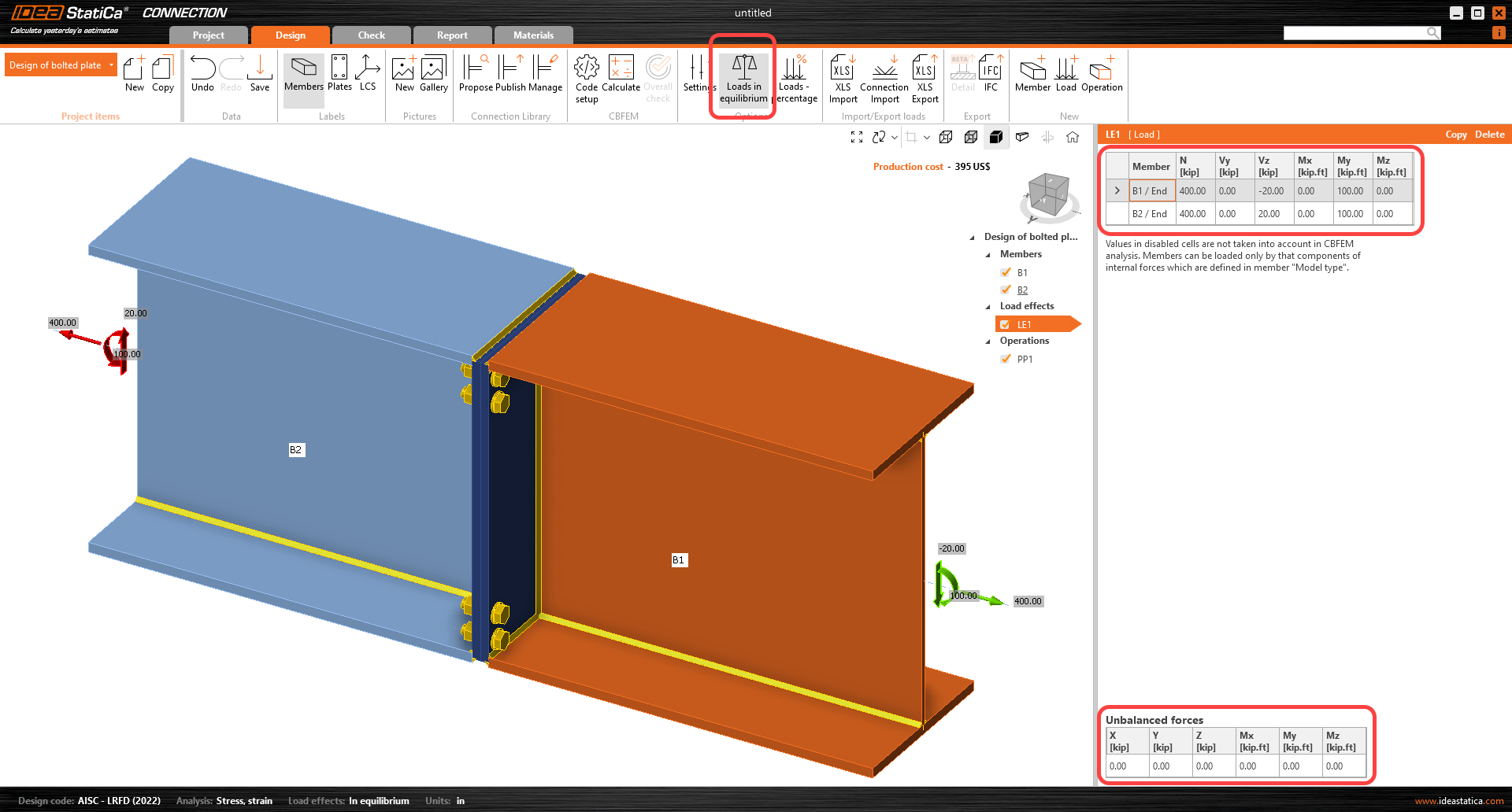 Bolted plate to plate connection design (AISC) | IDEA StatiCa