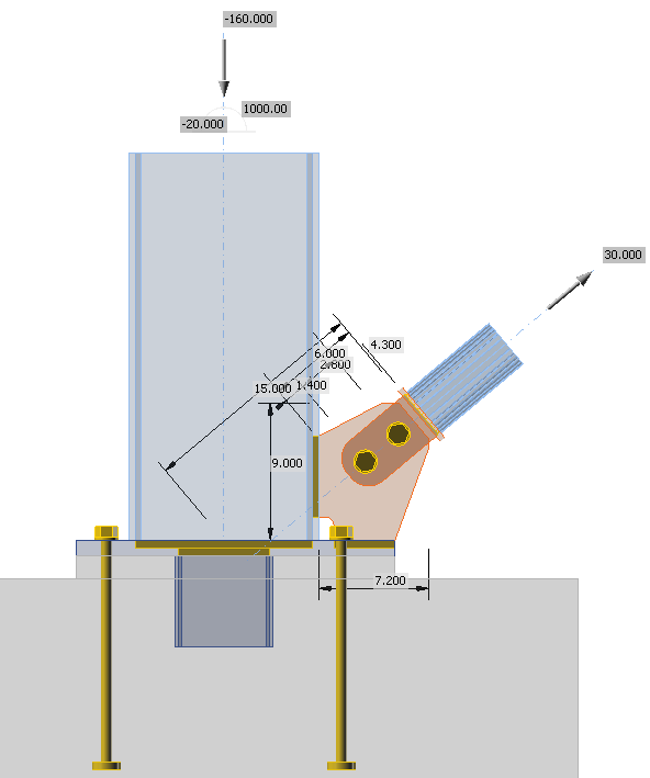 Column base plate in braced bay – LRFD | IDEA StatiCa