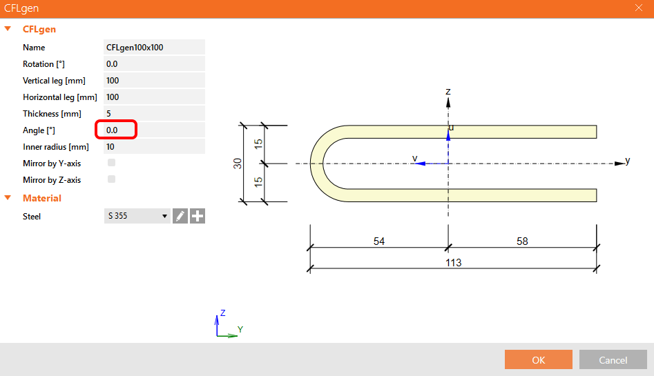 Creating an U-shaped clip connection | IDEA StatiCa