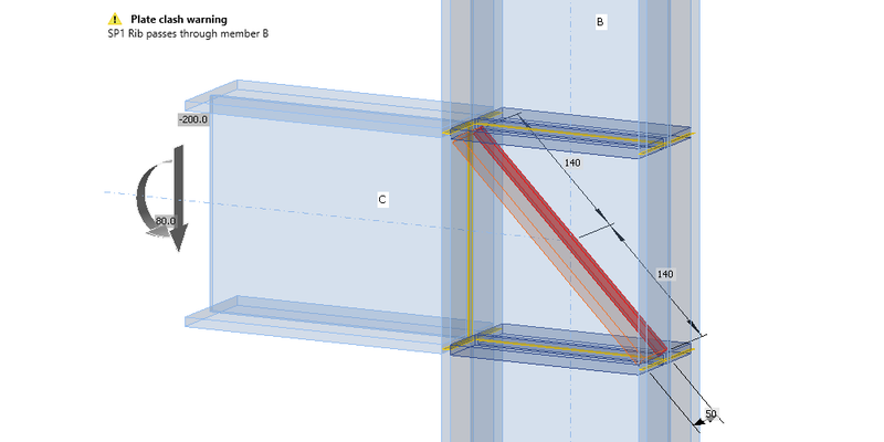 Plate and weld clash check | IDEA StatiCa