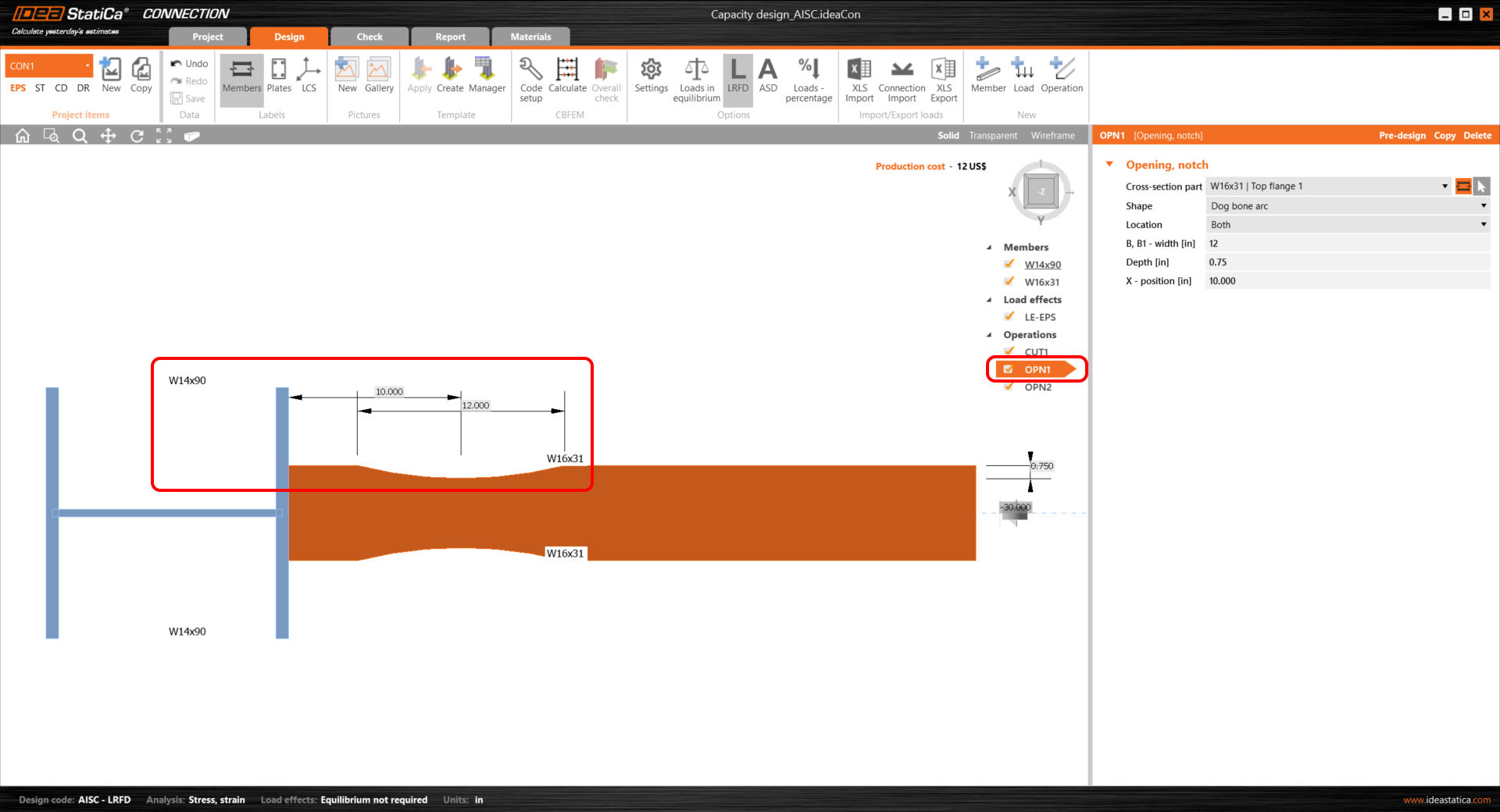 Steel connection capacity design (AISC) | IDEA StatiCa
