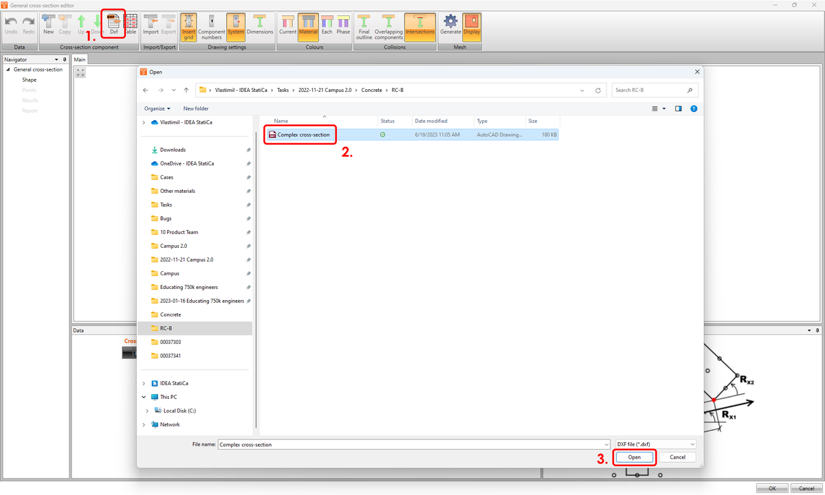 General cross-section editor for concrete | IDEA StatiCa