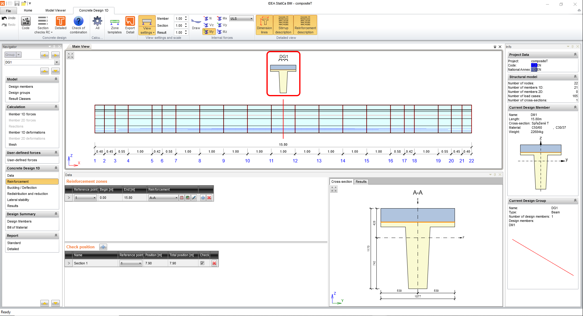 Midas Civil tutorial for BIM link for concrete design | IDEA StatiCa