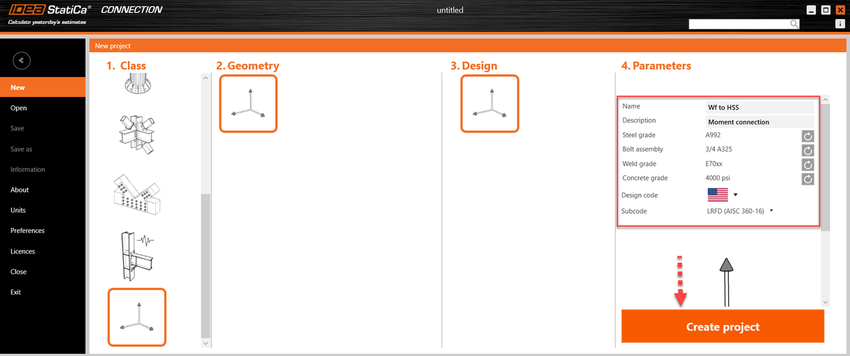 Moment connection: Wide flange to HSS (AISC) | IDEA StatiCa