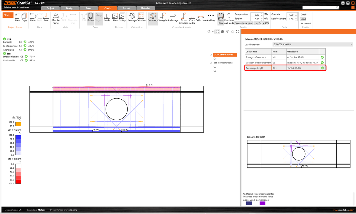 Structural design of a concrete beam with an opening (EN) | IDEA StatiCa