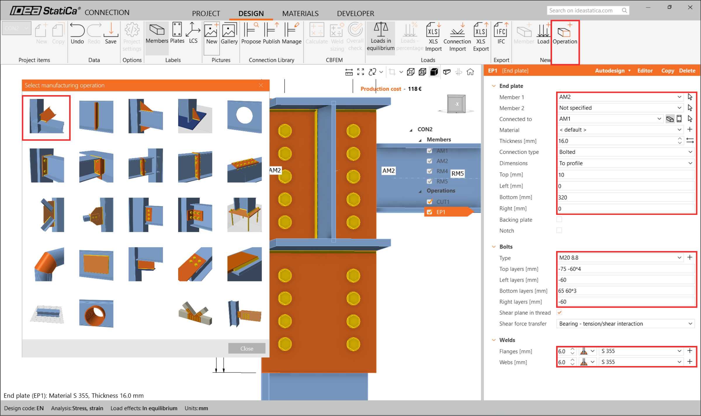 Structural design and code-check of a steel frame (EN) | IDEA StatiCa
