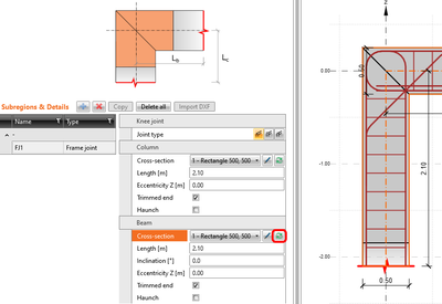 Structural design of a concrete frame joint (EN) | IDEA StatiCa