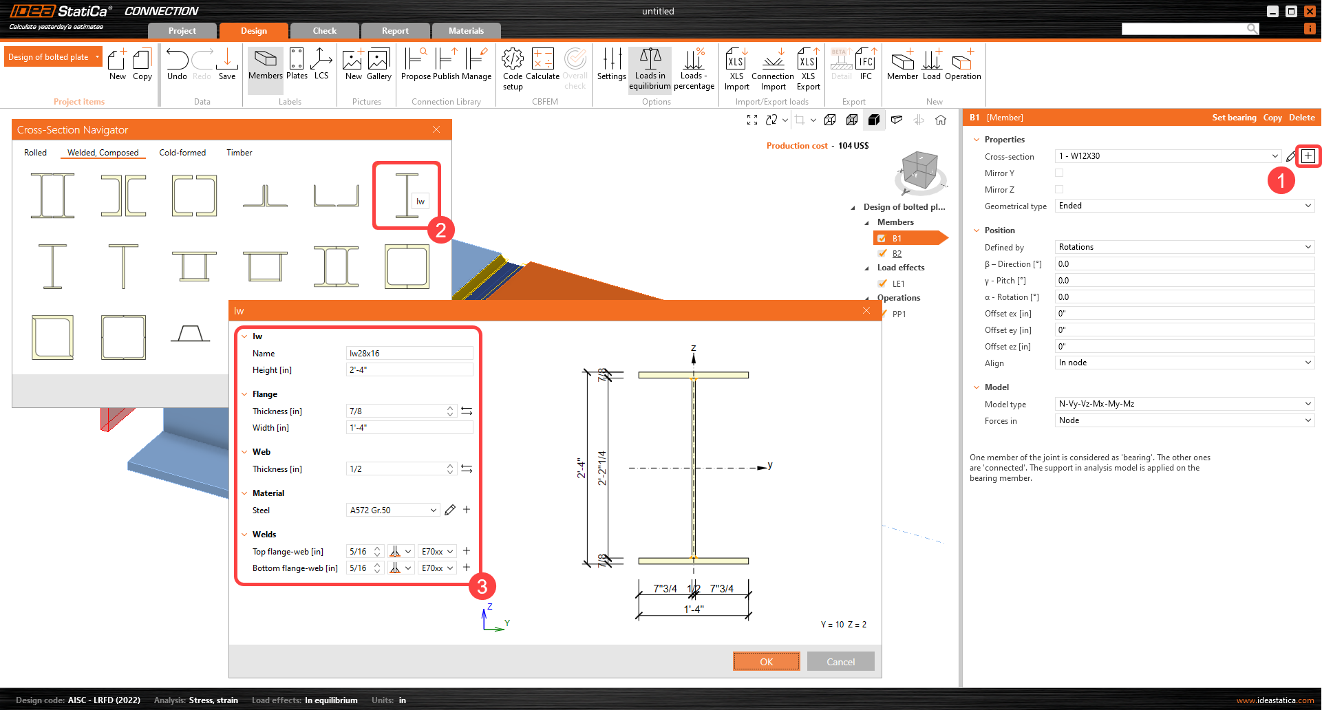 Bolted plate to plate connection design (AISC) | IDEA StatiCa