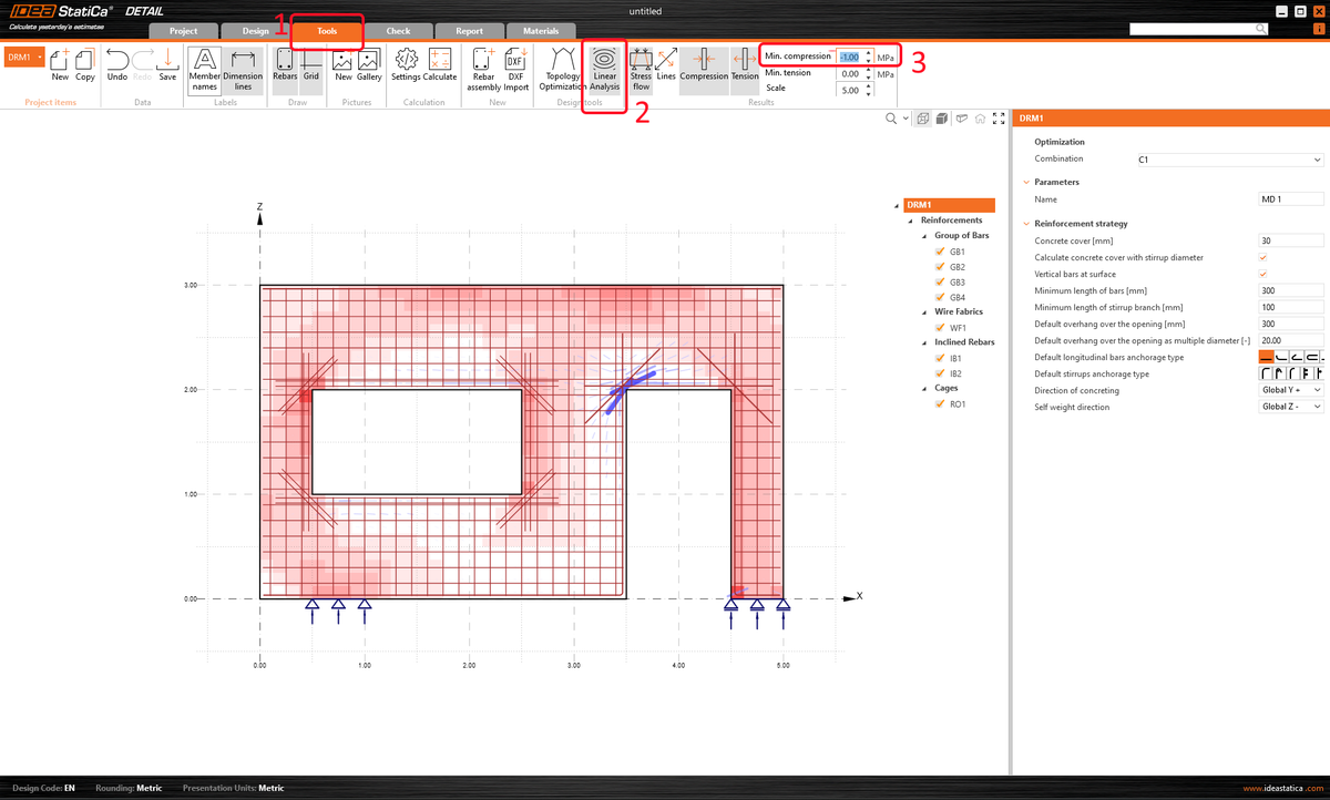 Structural design of a concrete wall (EN) | IDEA StatiCa