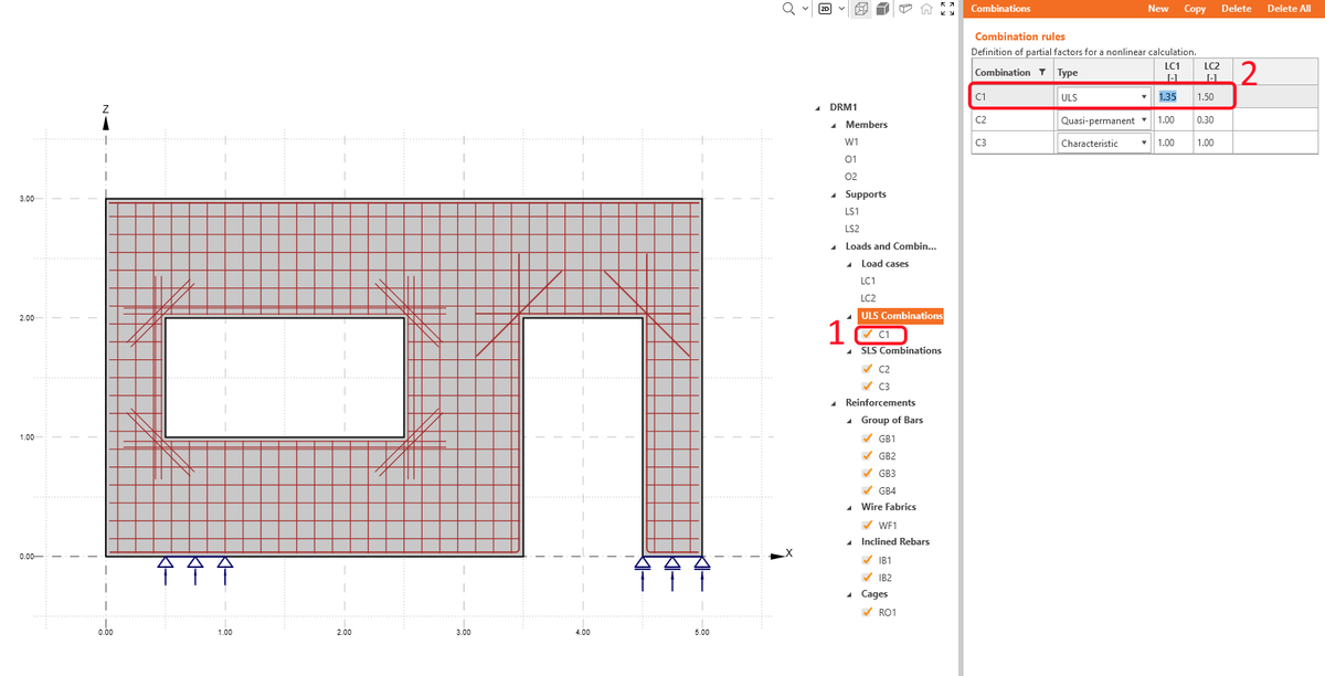 Structural design of a concrete wall (EN) | IDEA StatiCa