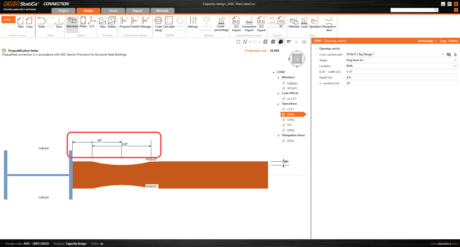 Steel connection capacity design (AISC) | IDEA StatiCa