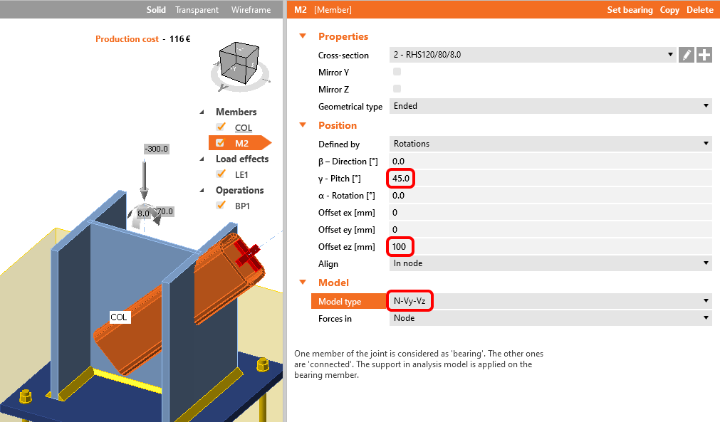 Structural design of footing with diagonal (EN) | IDEA StatiCa