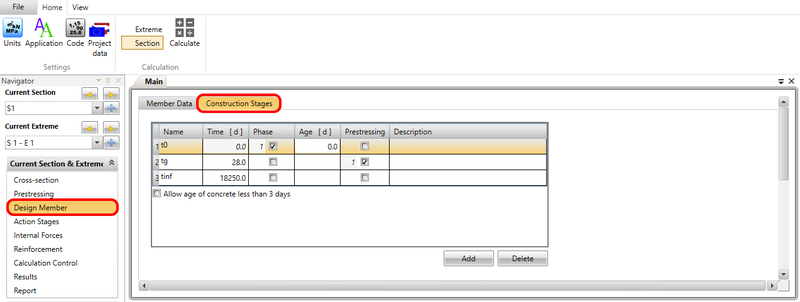 RCS - Action stages | IDEA StatiCa