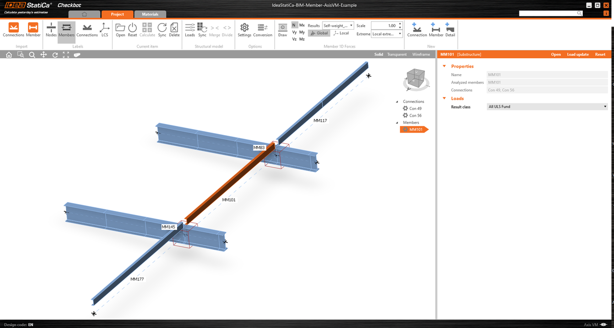 AxisVM BIM link for steel Member design (EN) | IDEA StatiCa