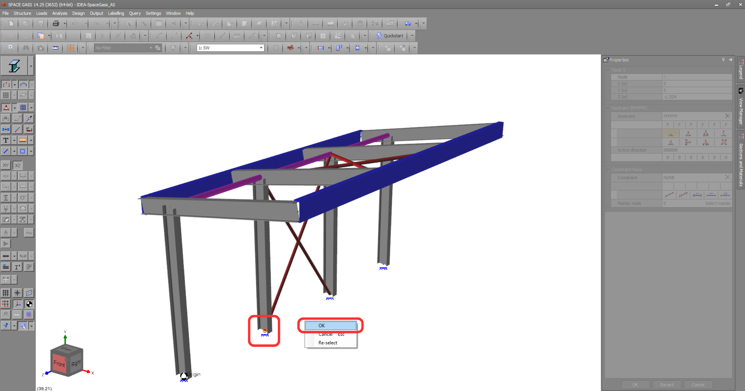 Space Gass BIM link for the structural design of a steel connection (EN ...