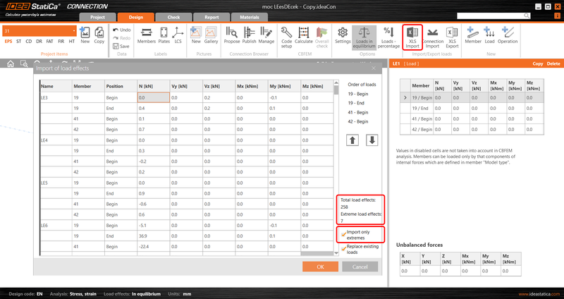 Extreme Load Selection in IDEA StatiCa | IDEA StatiCa