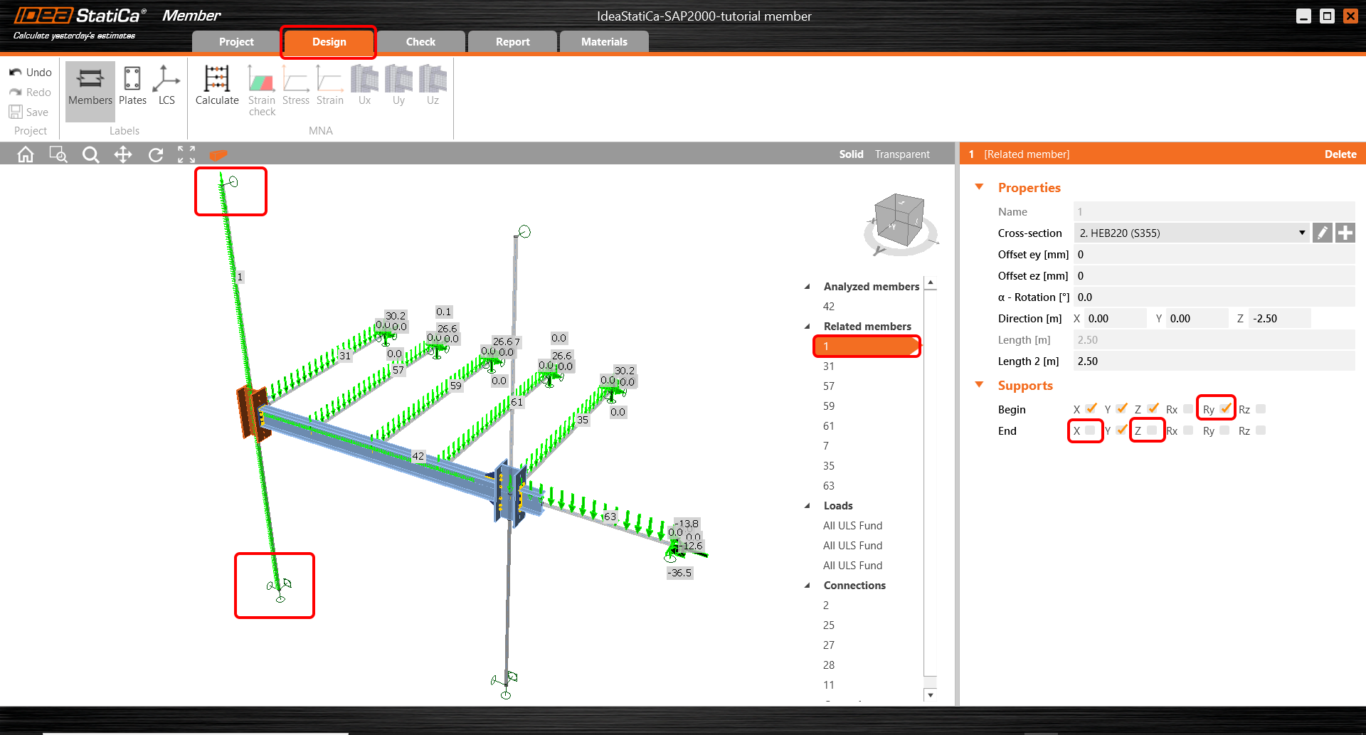 SAP2000 BIM link tutorial for member design | IDEA StatiCa
