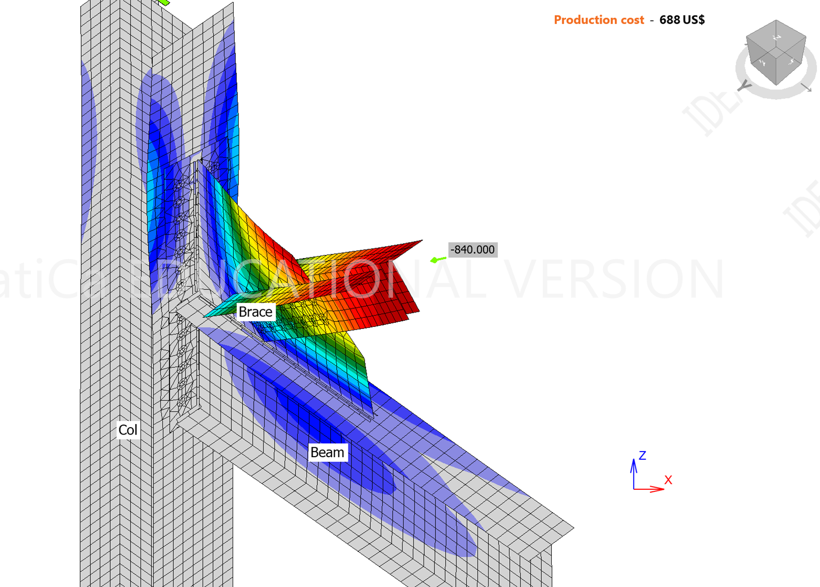 Brace Connection at beam-column connection – Double Angle Brace (AISC ...
