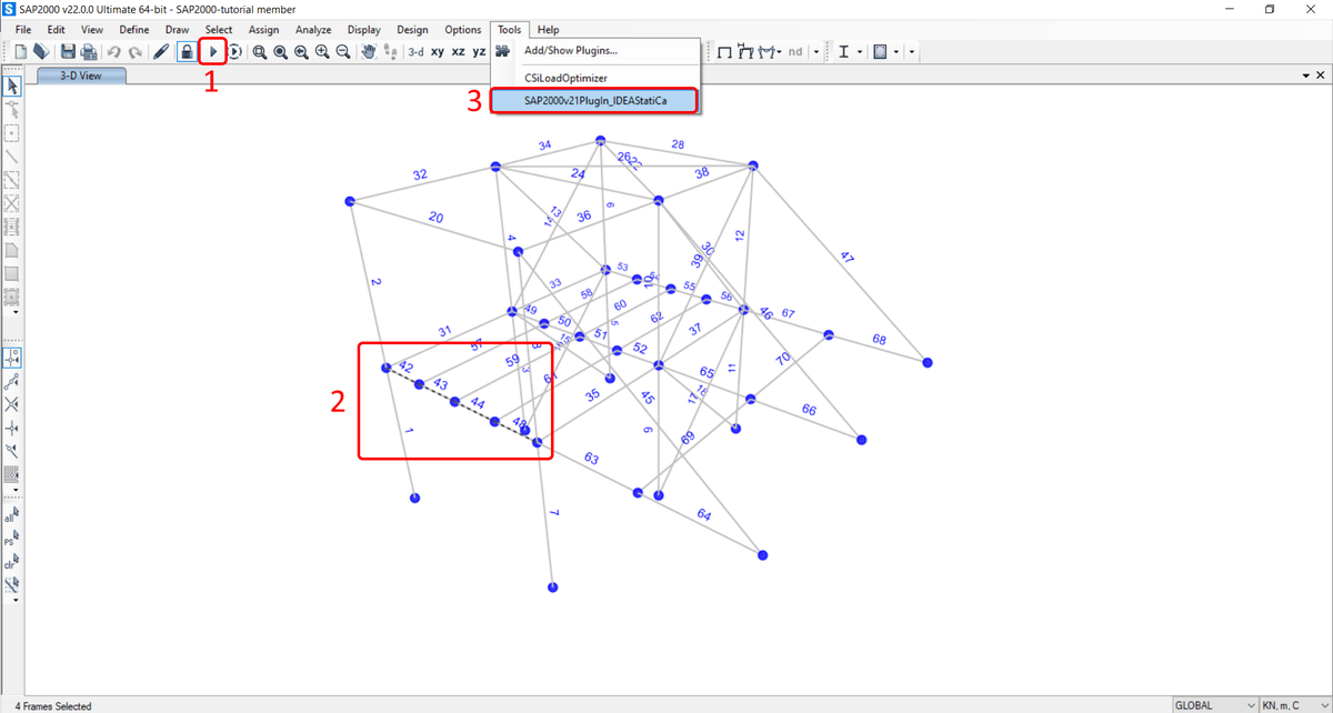 SAP2000 BIM link for the structural design of a steel member (EN ...