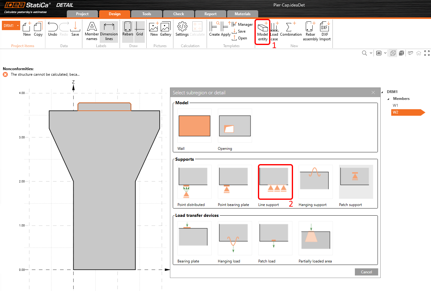 Design and code-check of a pier cap from DXF (EN) | IDEA StatiCa
