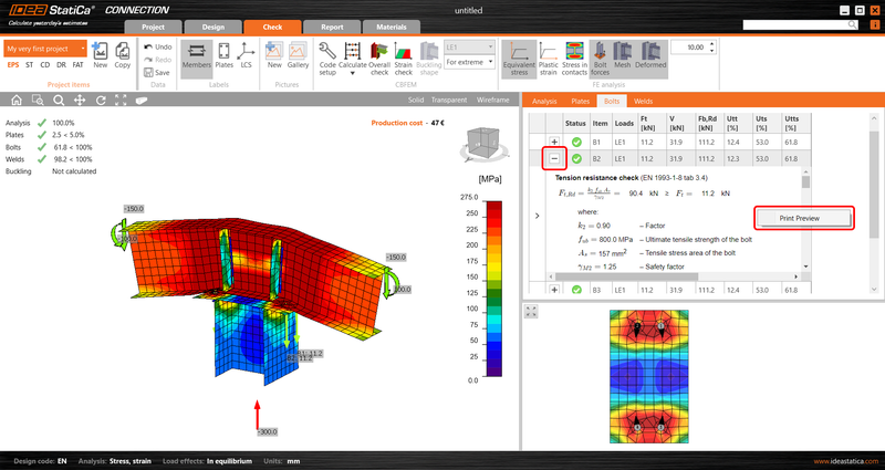 Continuous beam over column connection design (EN) | IDEA StatiCa