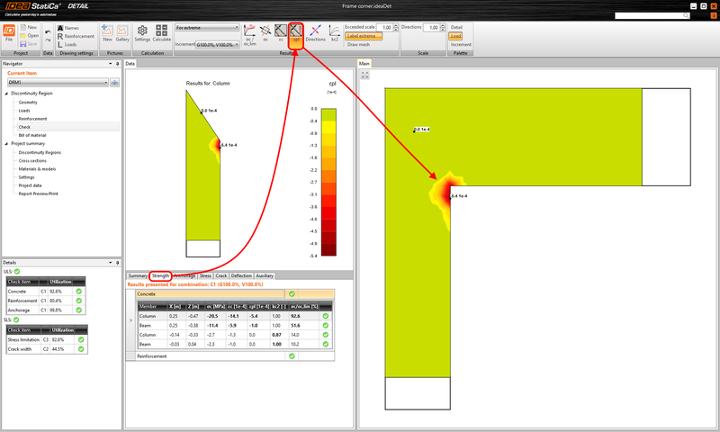 General description of ULS results in Detail application | IDEA StatiCa