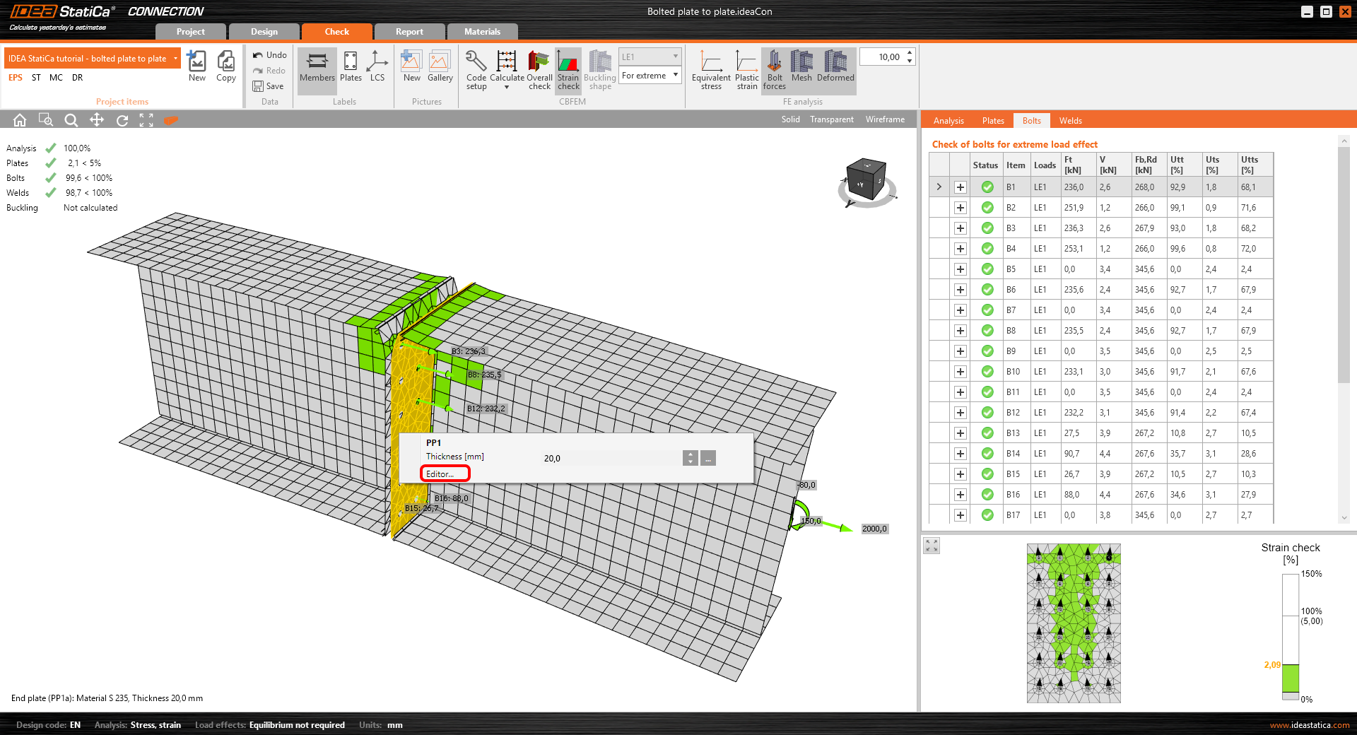 Bolted plate to plate connection design (EN) | IDEA StatiCa