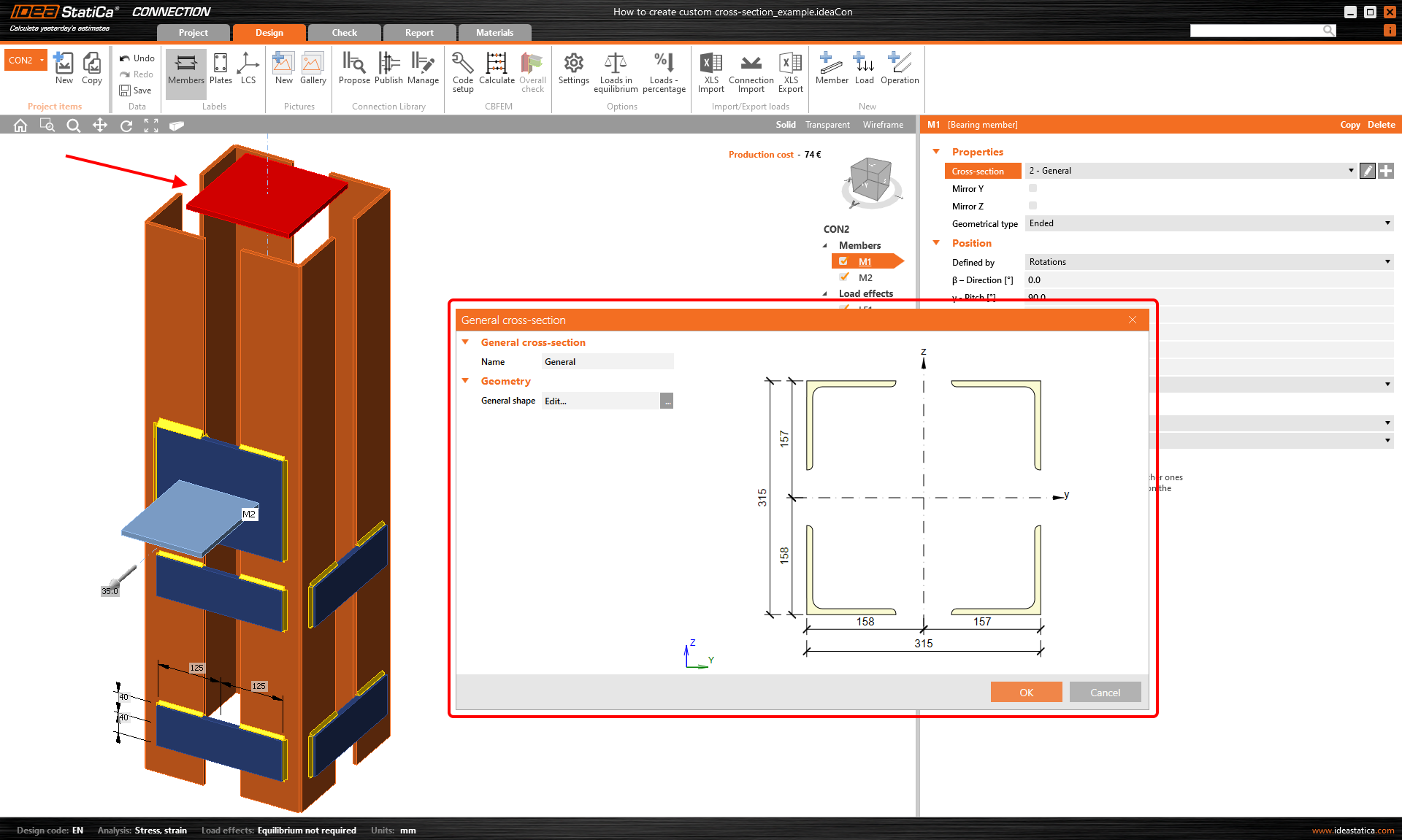 How to create and use a custom cross-section | IDEA StatiCa