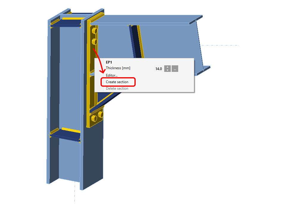 Section model view – drawings | IDEA StatiCa