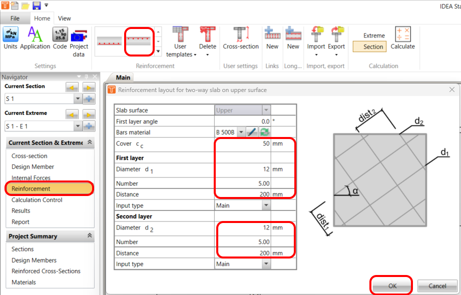 Structural design of a reinforced concrete slab (EN) | IDEA StatiCa