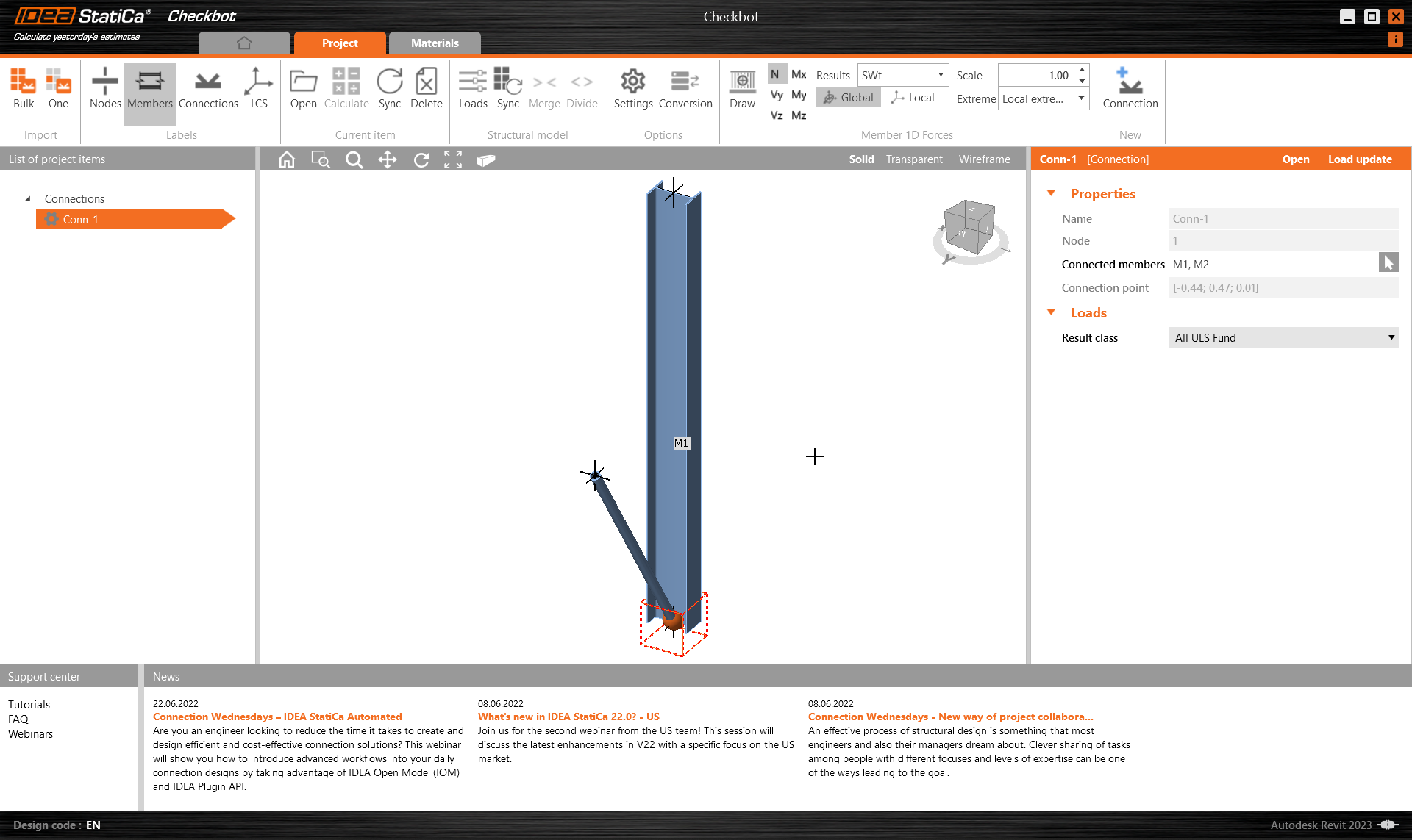 BIM link tutorial Connection – Autodesk Revit | IDEA StatiCa