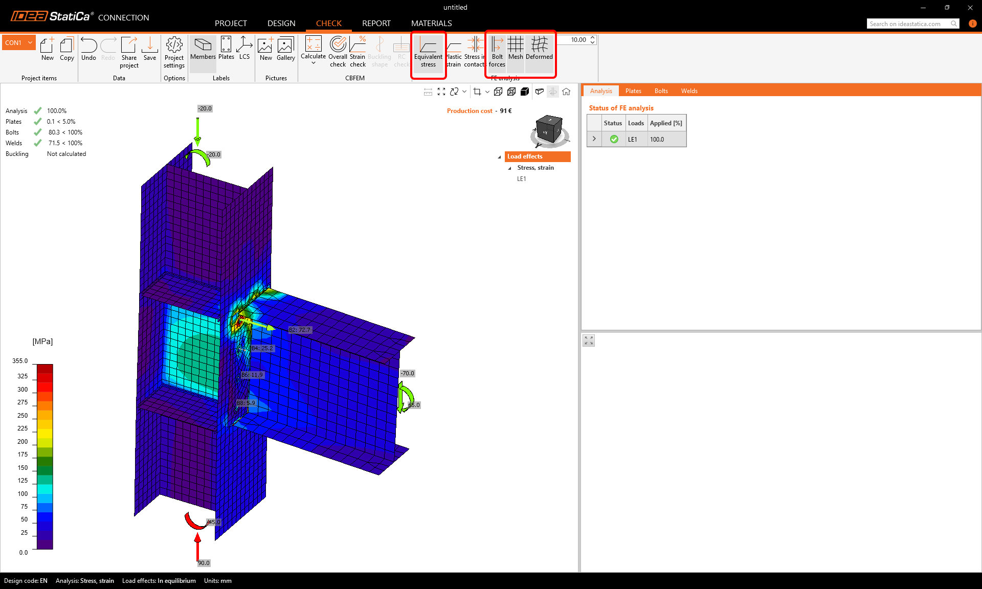 Continuous beam over column connection design (EN) | IDEA StatiCa