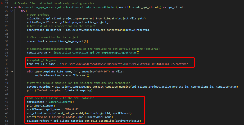 How to get started with API - Import a template and run calculation 03 | IDEA StatiCa