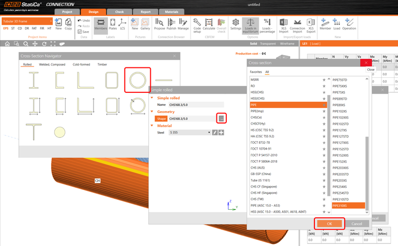 Connection design of a tubular 3D frame (EN) | IDEA StatiCa