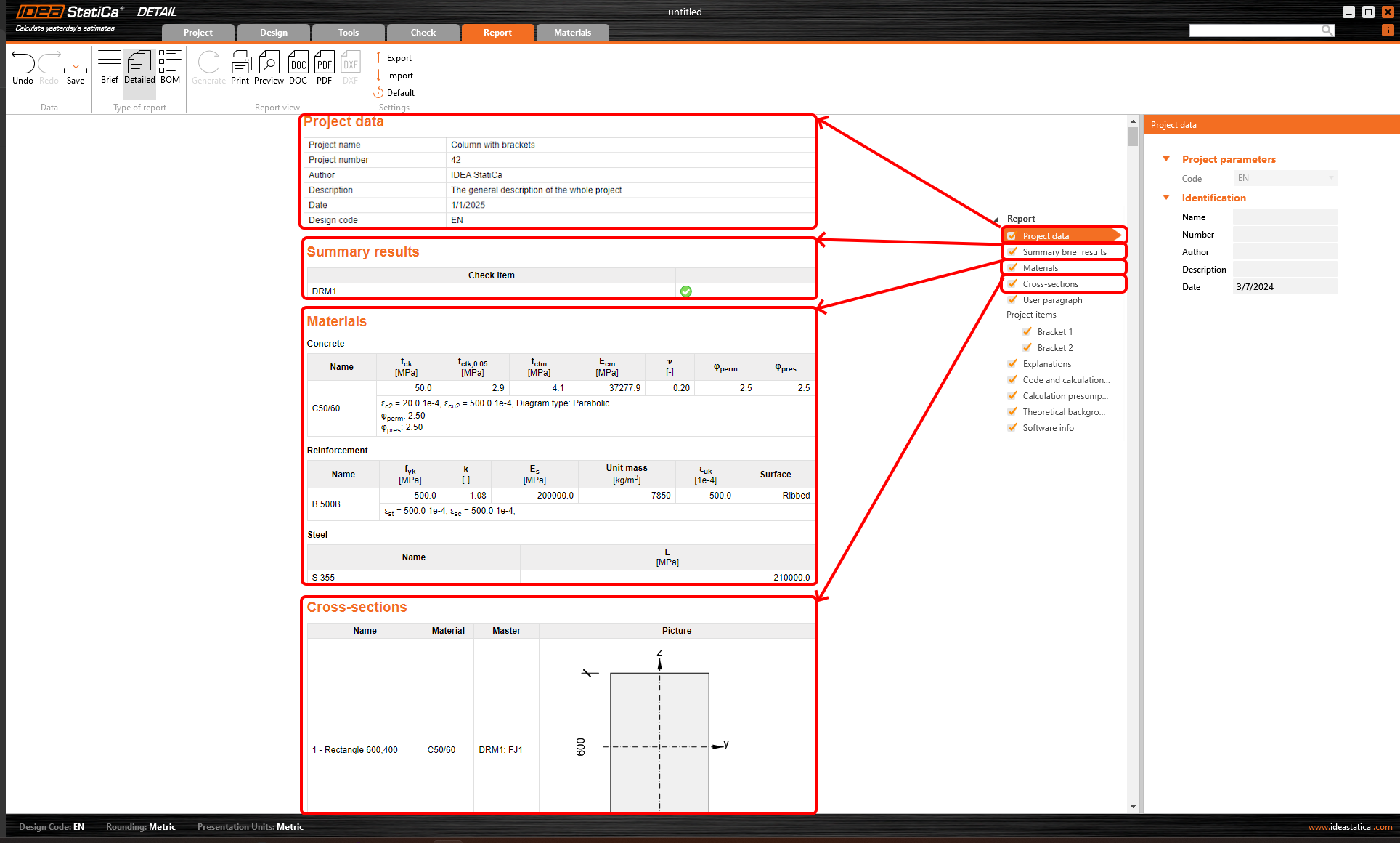 Report in Detail application | IDEA StatiCa