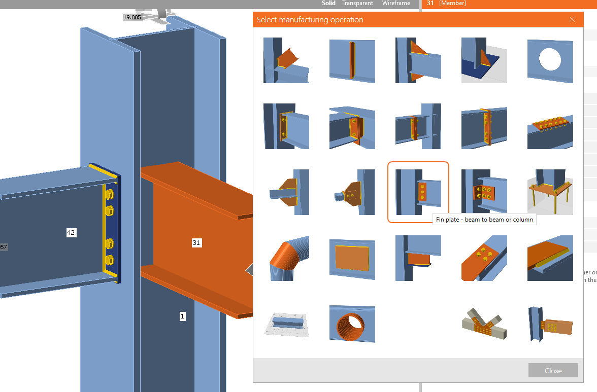 SAP2000 BIM link for the structural design of a steel member (EN ...