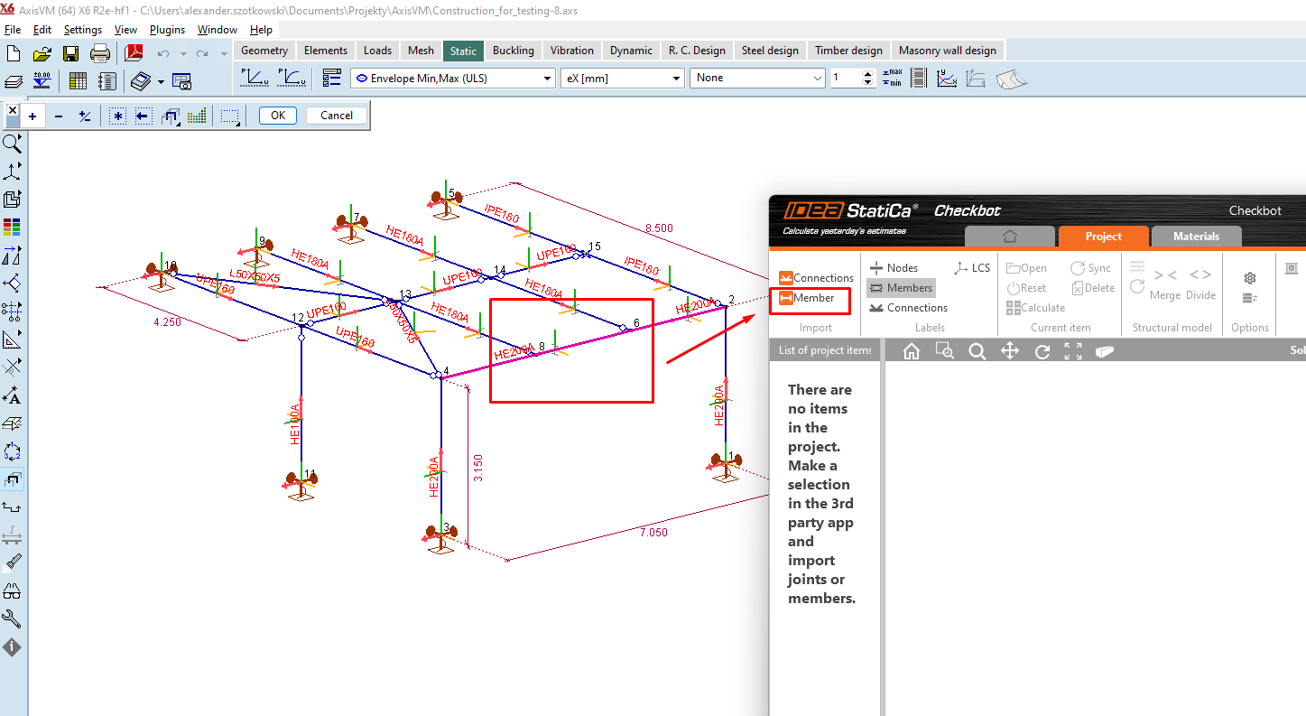 AxisVM BIM link for steel member buckling analysis (EN) | IDEA StatiCa