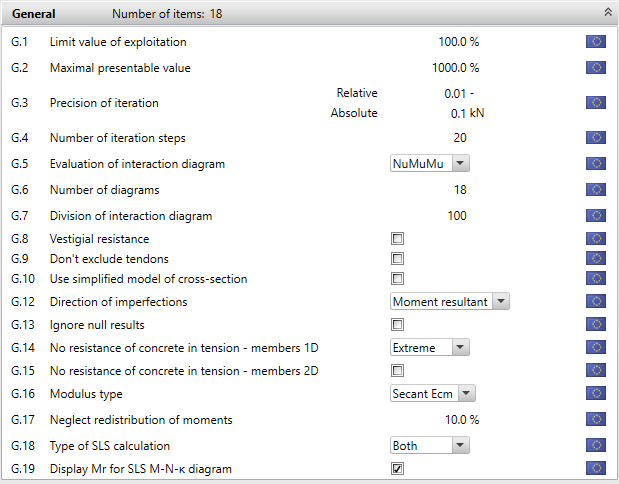 Code and calculation settings in RCS | IDEA StatiCa