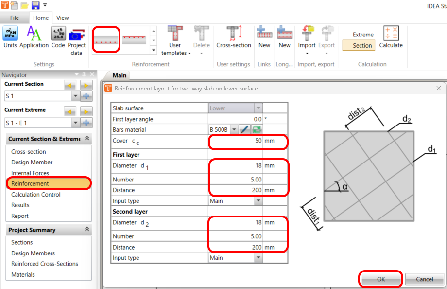 Structural design of a reinforced concrete slab (EN) | IDEA StatiCa