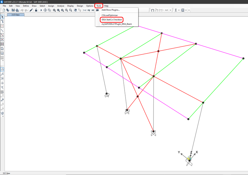 SAP2000 BIM link for the structural design of a steel connection (EN ...