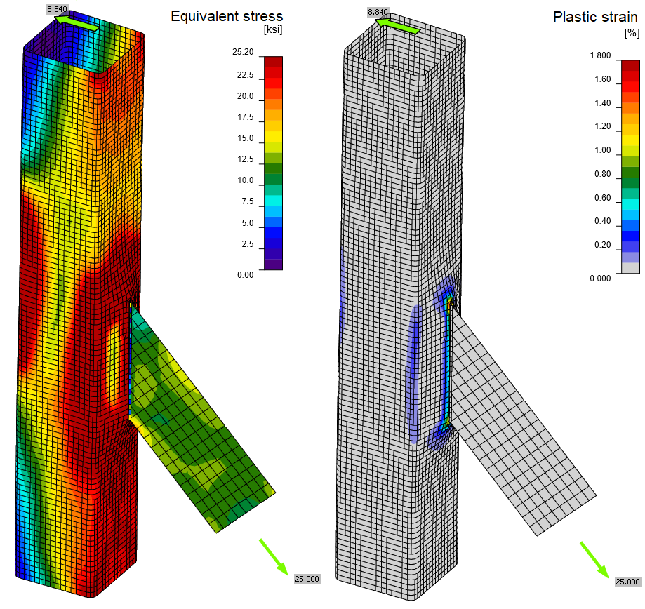 Branch/Through-Plate Connection with Rectangular HSS | IDEA StatiCa