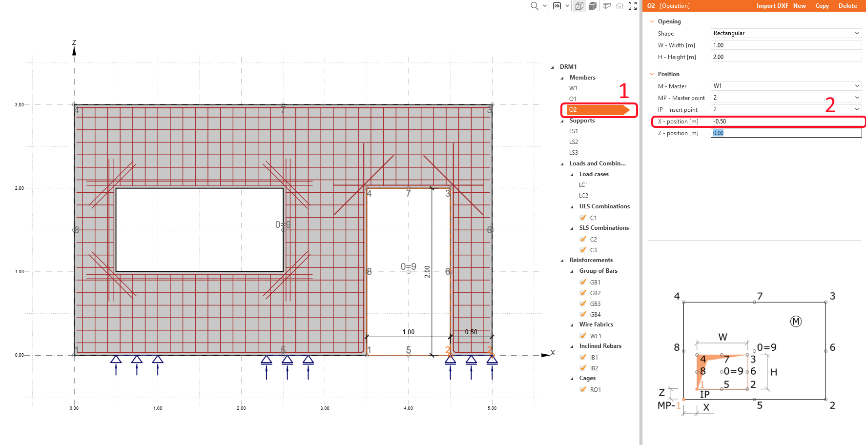 Structural design of a concrete wall (EN) | IDEA StatiCa