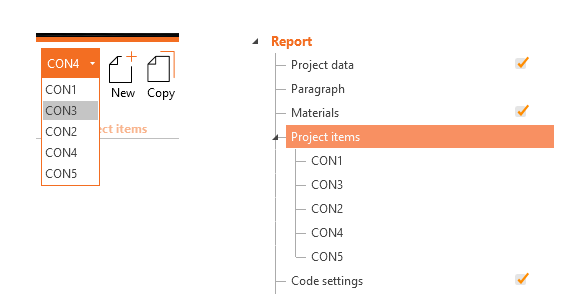 Project item and material management | IDEA StatiCa