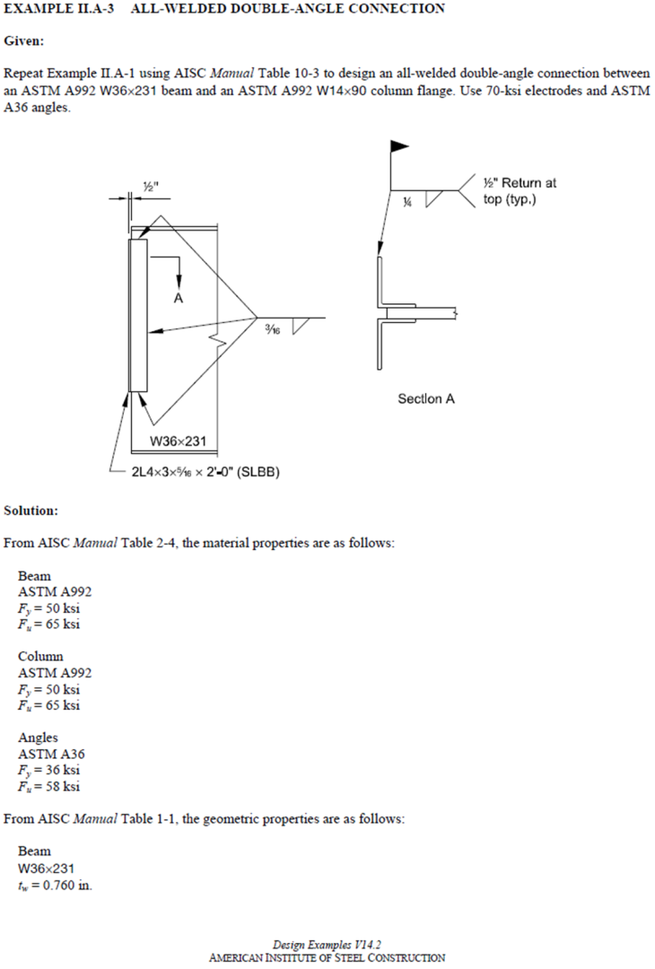 All welded double-angle connection | IDEA StatiCa