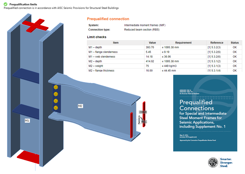 Qualification checks of seismic prequalified connections for AISC ...
