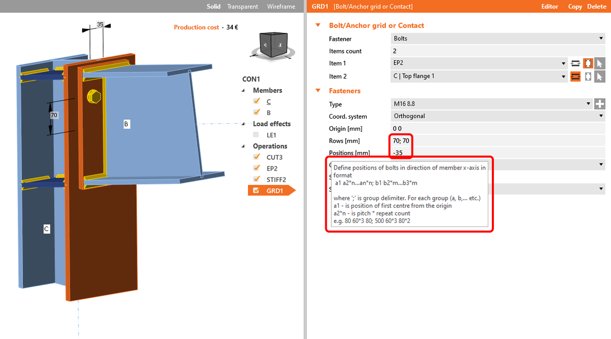 How to set position of bolts | IDEA StatiCa