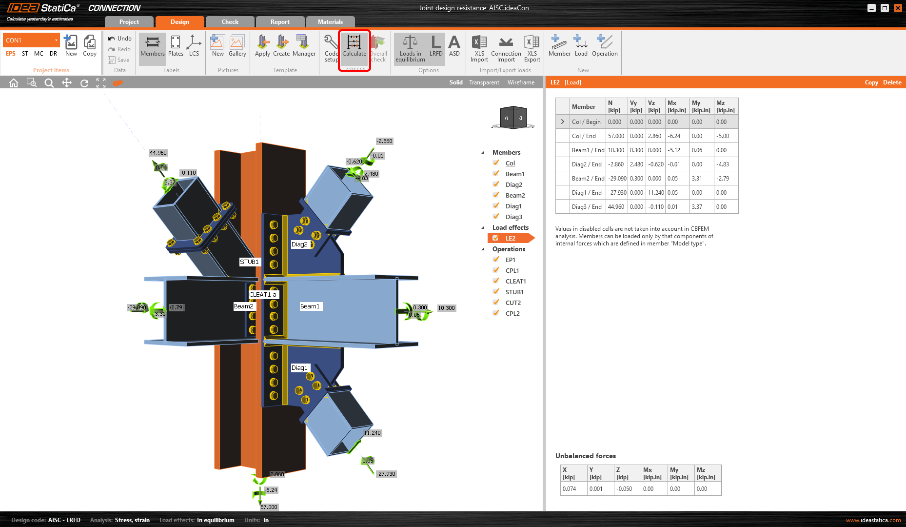 Steel joint design resistance (AISC) | IDEA StatiCa