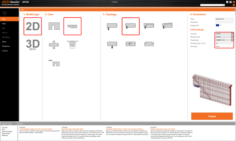 Structural design of a dapped end with an opening (EN) | IDEA StatiCa