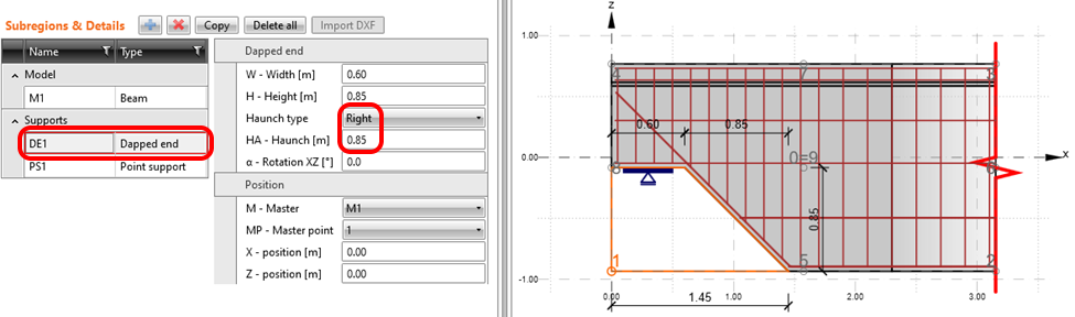 Structural design of a dapped end with an opening (EN) | IDEA StatiCa