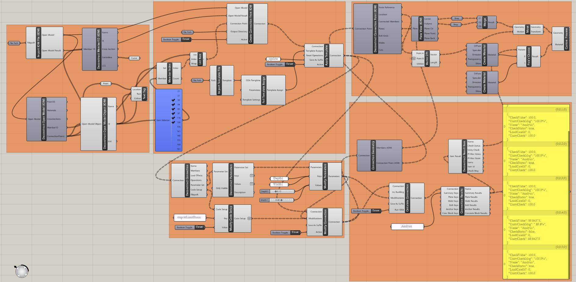 Grasshopper API link - bulk calculation of steel joints | IDEA StatiCa